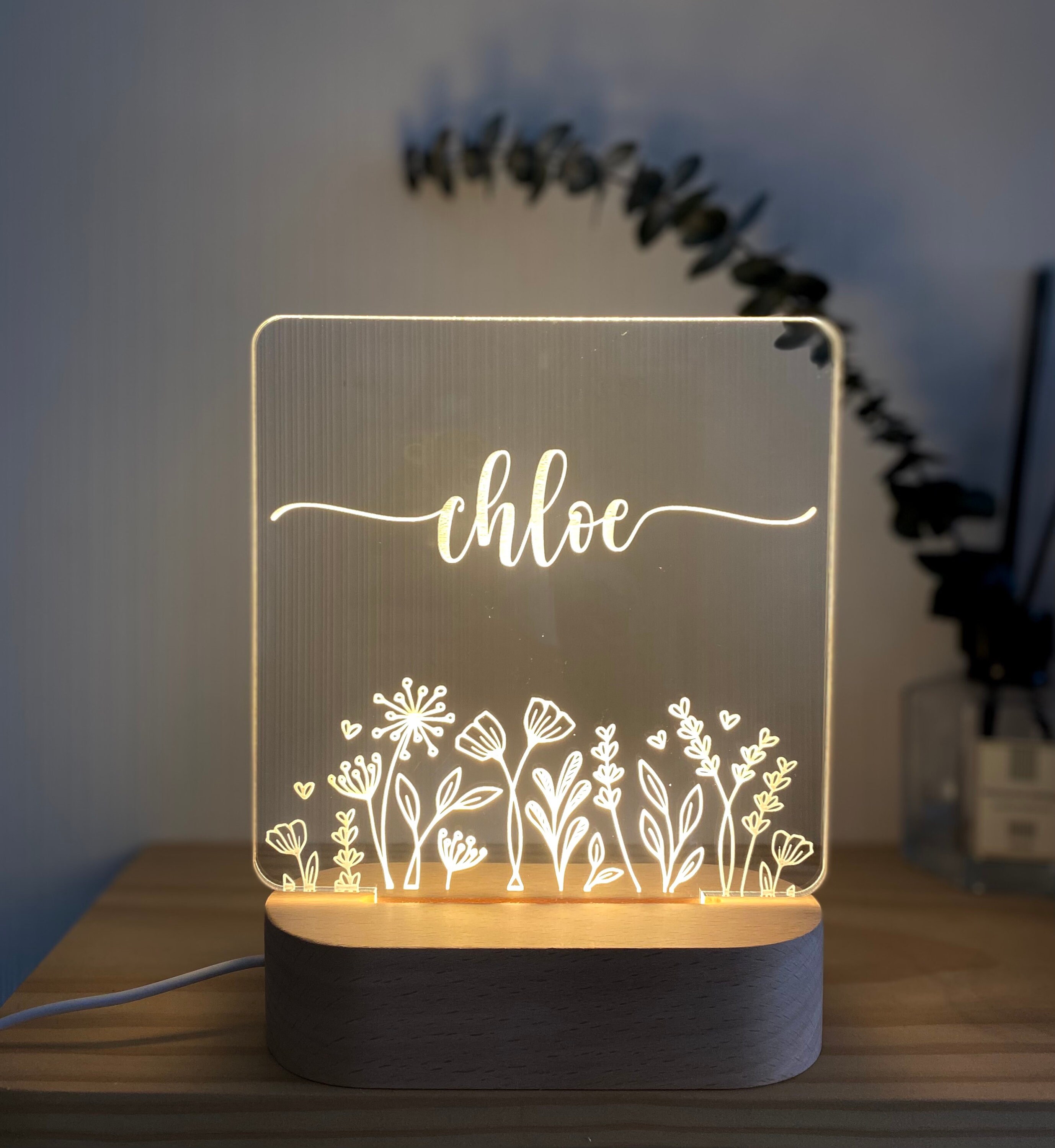 Personalized Name Night Light Baby Gift Nursery Decor - Etsy