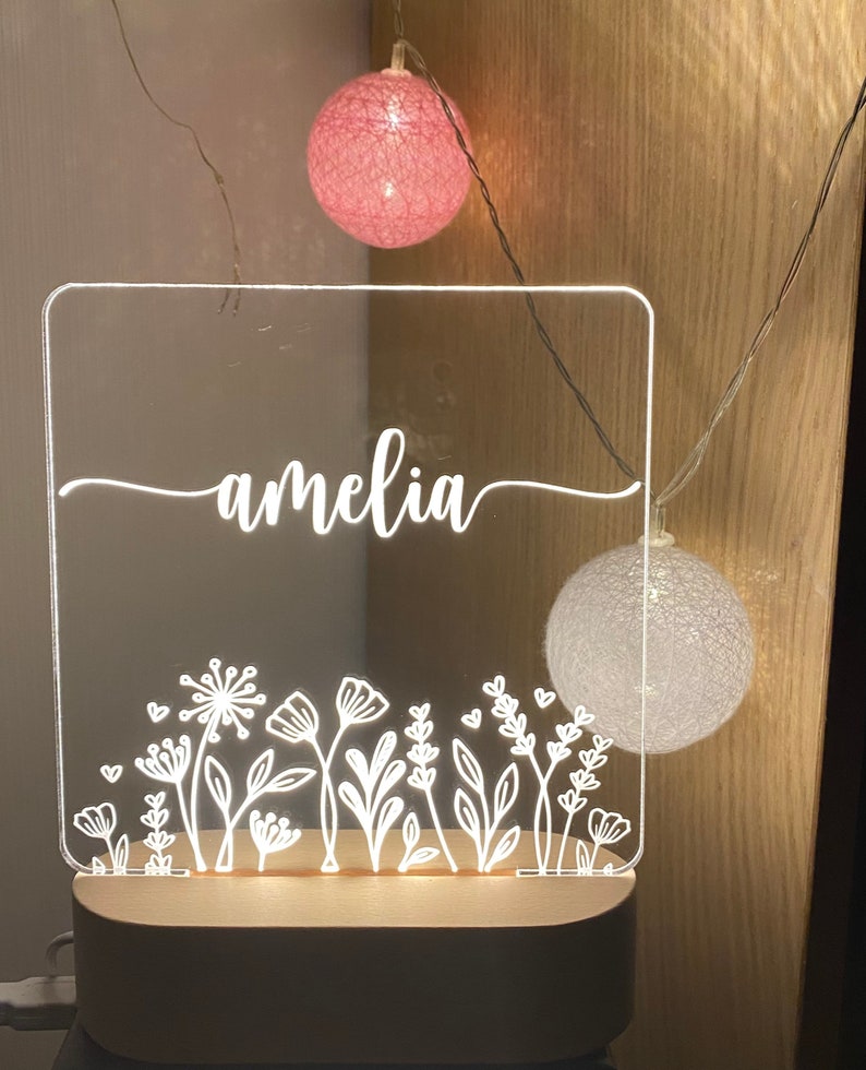 Personalized Name Night Light Baby Gift Nursery Decor - Etsy