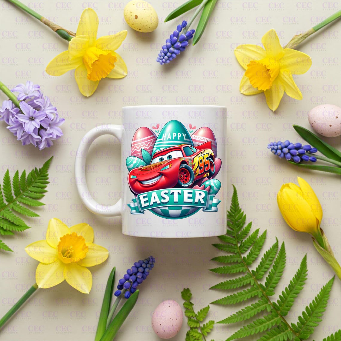 Trending EASTER, Cars, Mcqueen, Lightning, Easter Eggs, Red Car, Mug ...