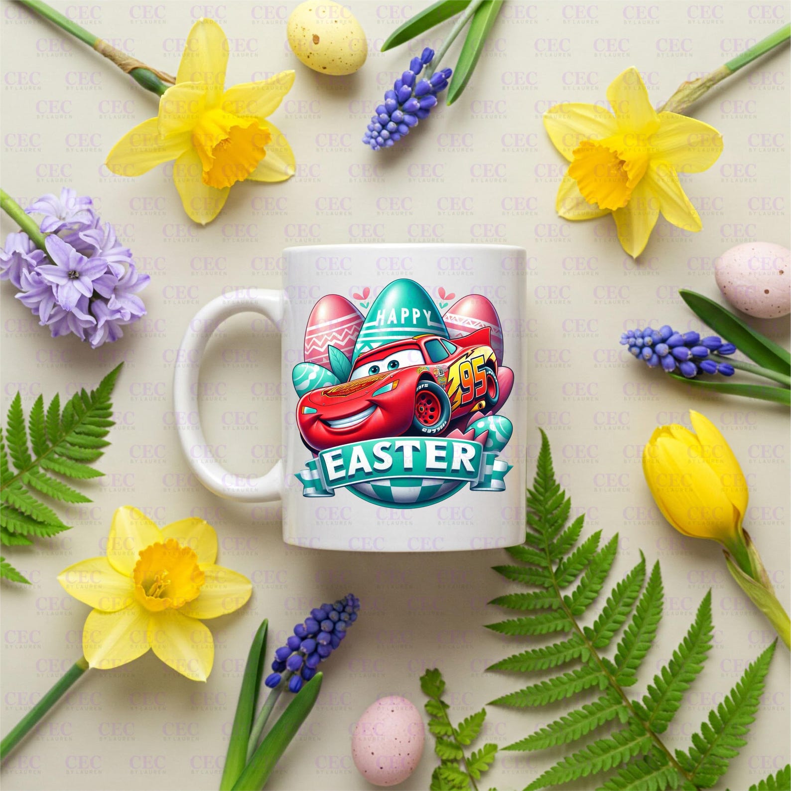Trending EASTER, Cars, Mcqueen, Lightning, Easter Eggs, Red Car, Mug ...