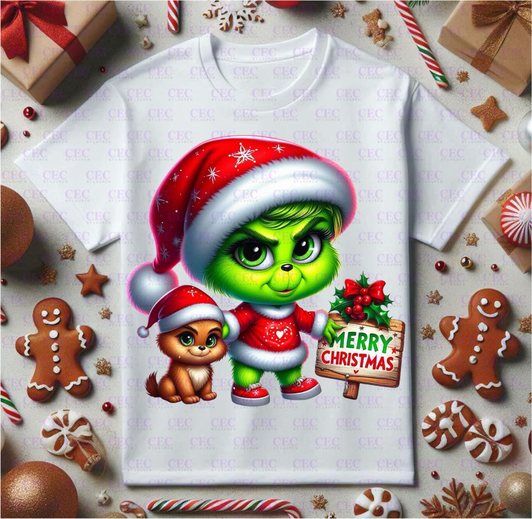 Grinch Christmas PNG, Sublimation Design for Mugs & T-shirts (digital ...