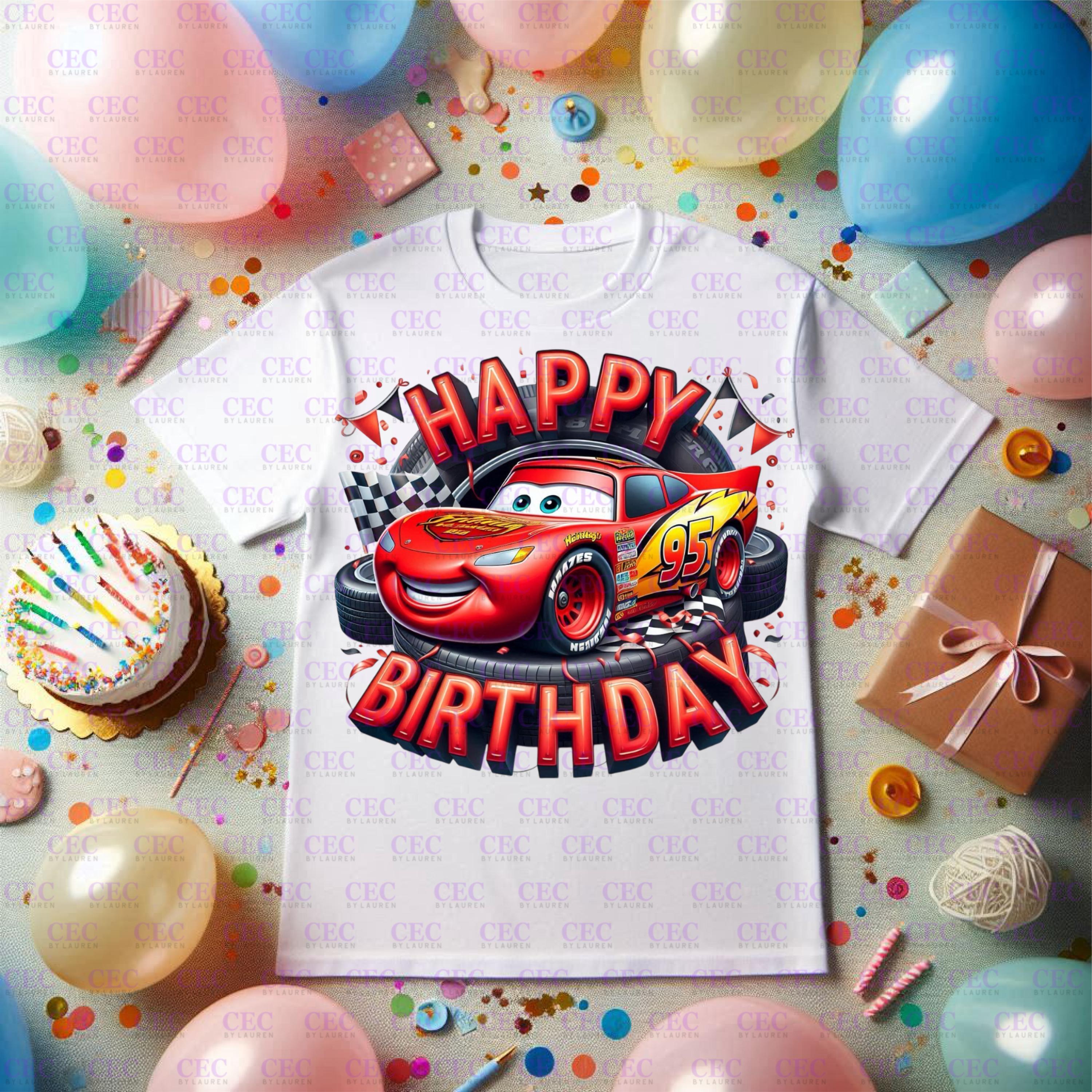 Lightning Mcqueen Birthday PNG: Cars Sublimation Design (digital ...