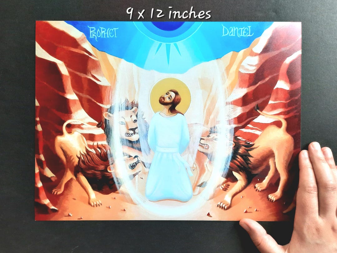 Holy Prophet Daniel in the Lions' Den: Orthodox Icon Print - Etsy