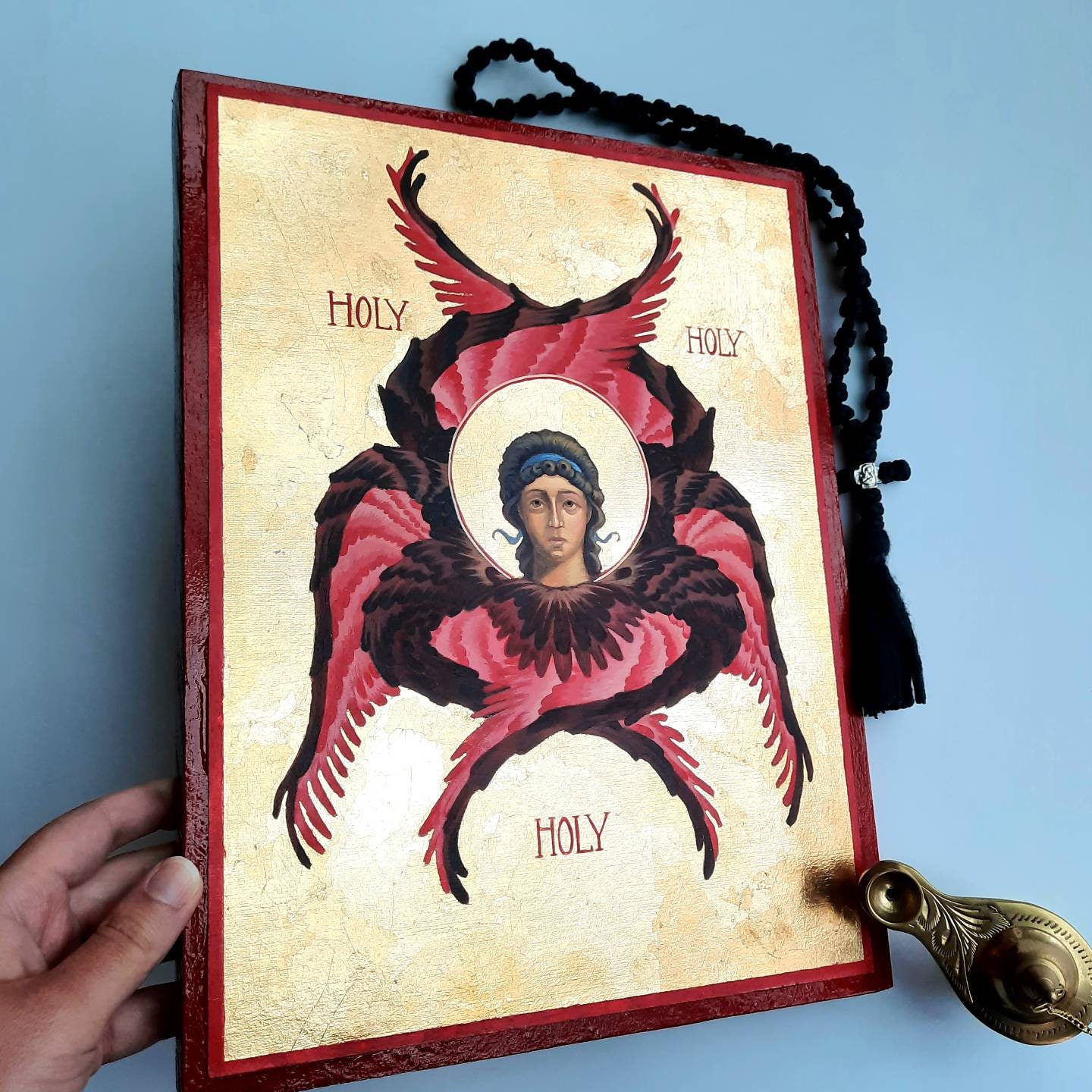 Seraph Hand-painted Icon Seraphim Angel Icon - Etsy