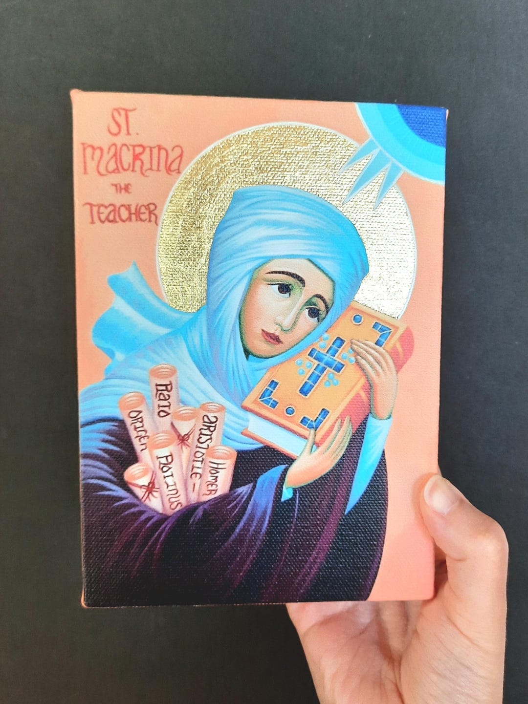 Partly Hand-painted/gilded Canvas Icon Print of Saint Macrina the ...