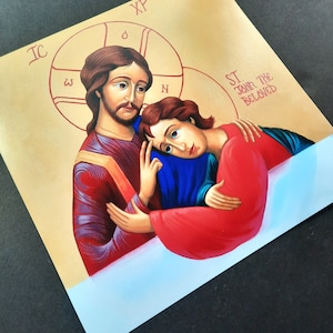 Saint John the Beloved and Our Lord Jesus Christ: the Last Supper Icon Print - Etsy