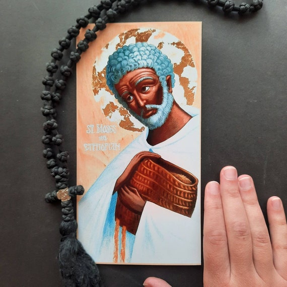 Saint Moses the Ethiopian Icon Print - Etsy