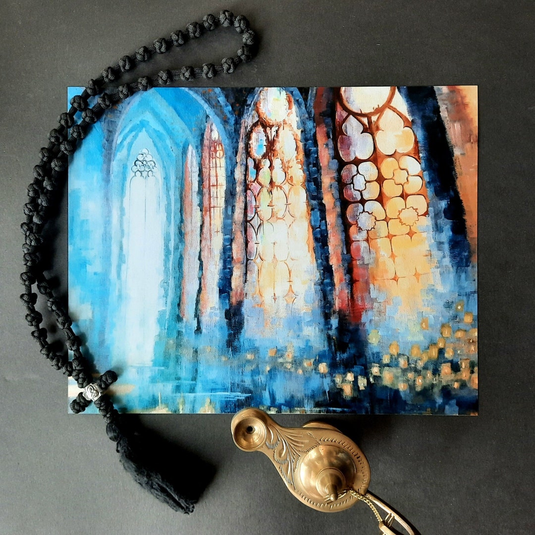 Gothic Cathedral of Dancing Light Art Print - Impressionist Church ...