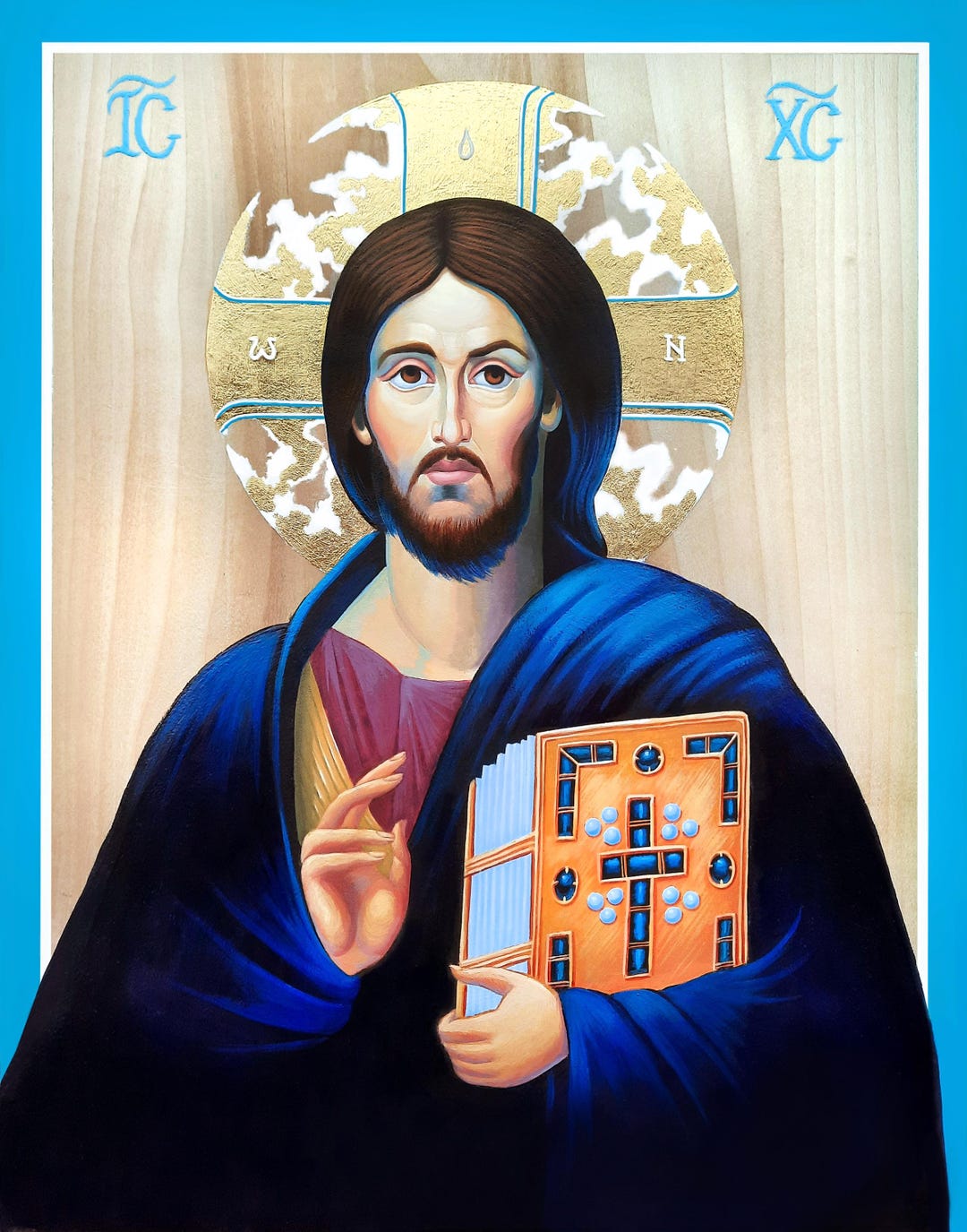 Christ Pantocrator of Mount Sinai Modern Styled Orthodox Icon Print - Etsy
