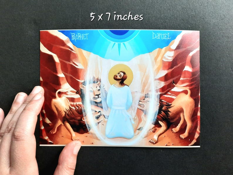 Holy Prophet Daniel in the Lions' Den: Orthodox Icon Print - Etsy