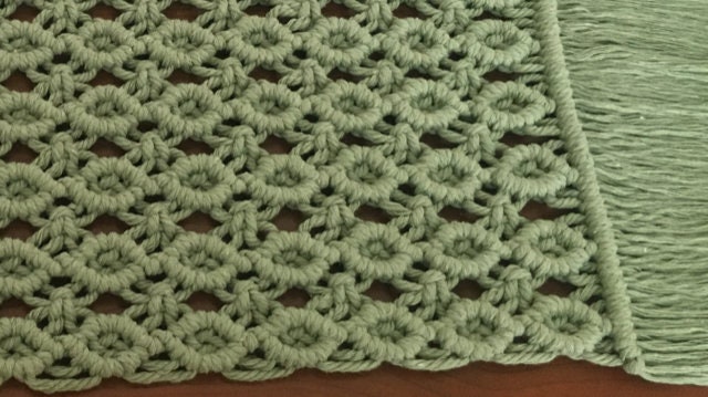 Macrame Runner Table Sage Green or off White Handmade Home - Etsy