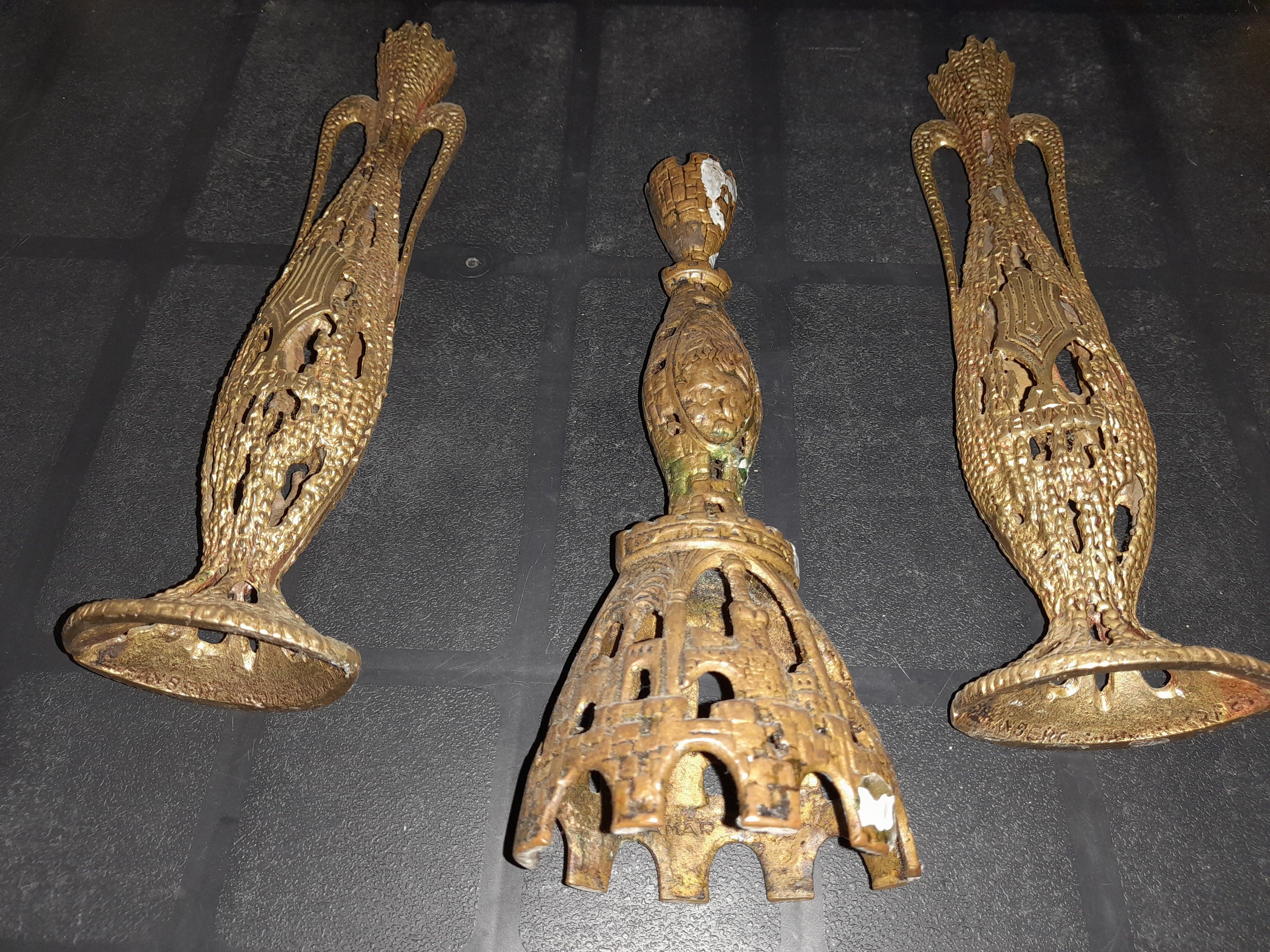 Candlesticks, 3 Jerusalem Candlesticks, Vintage Candle Holders - Etsy