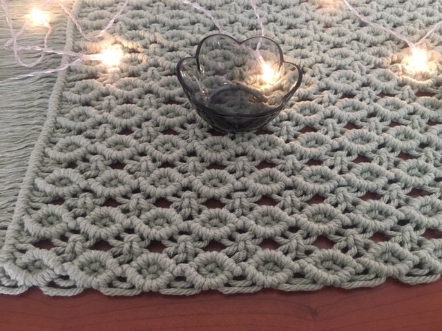 Macrame Runner Table Sage Green or off White Handmade Home - Etsy