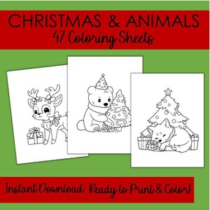 Preschool Christmas Animal Coloring Pages for Kids, Fun Christmas ...