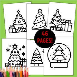 Preschool Christmas Tree Coloring Pages for Kids, Fun Christmas ...