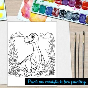 Preschool Cute Dinosaur Coloring Pages for Kids, Fun Dinosaurs Coloring ...