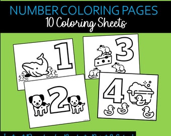 9 Printable Numbers Coloring Pages, Coloring Page, Preschool Activities ...
