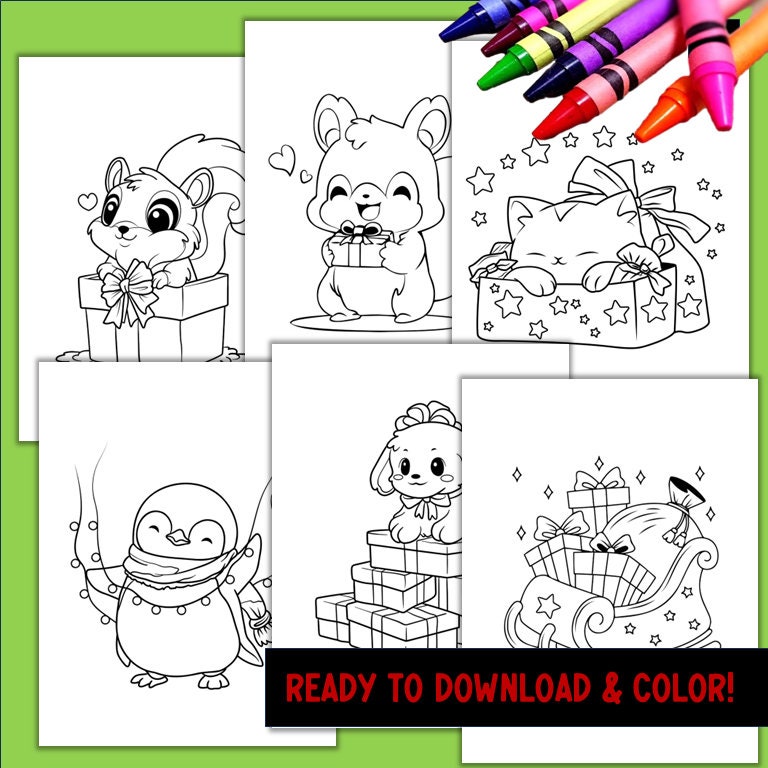 Preschool Christmas Animal Coloring Pages for Kids, Fun Christmas ...