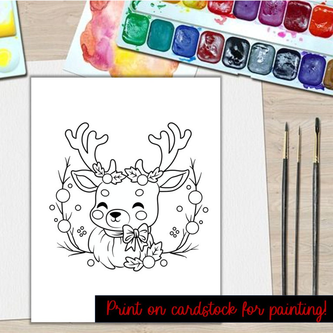 Preschool Christmas Animal Coloring Pages for Kids, Fun Christmas ...