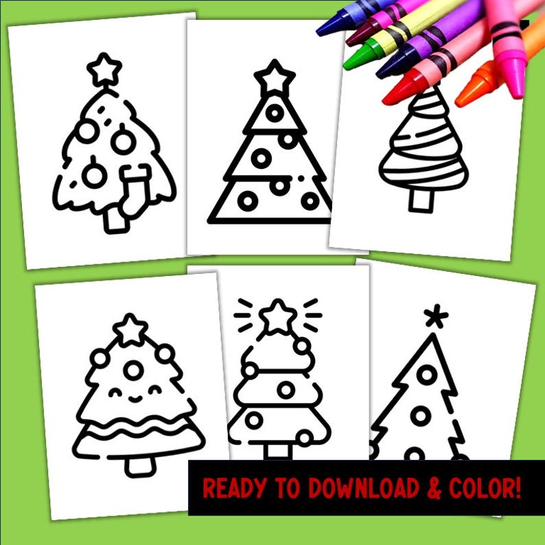 Preschool Christmas Tree Coloring Pages for Kids, Fun Christmas ...