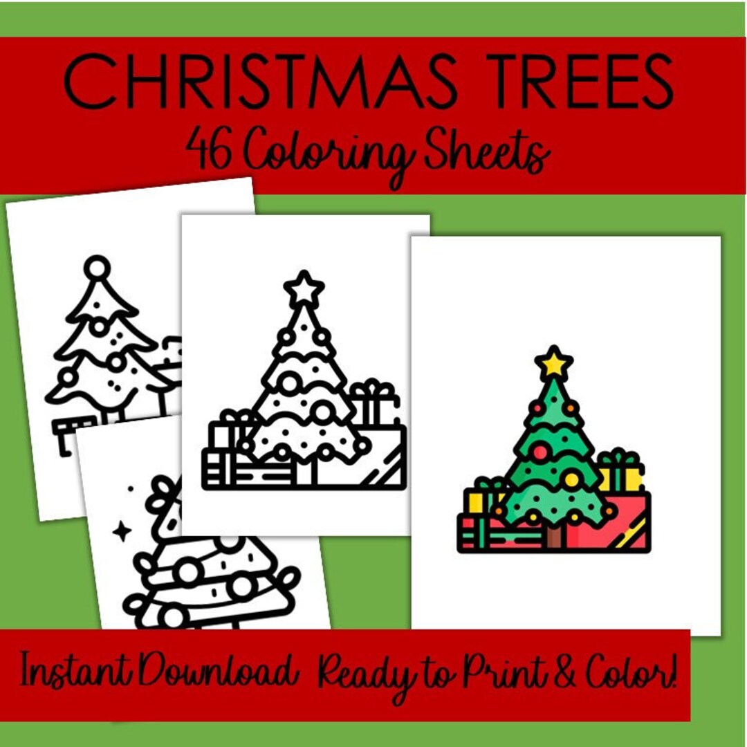 Preschool Christmas Tree Coloring Pages for Kids, Fun Christmas ...