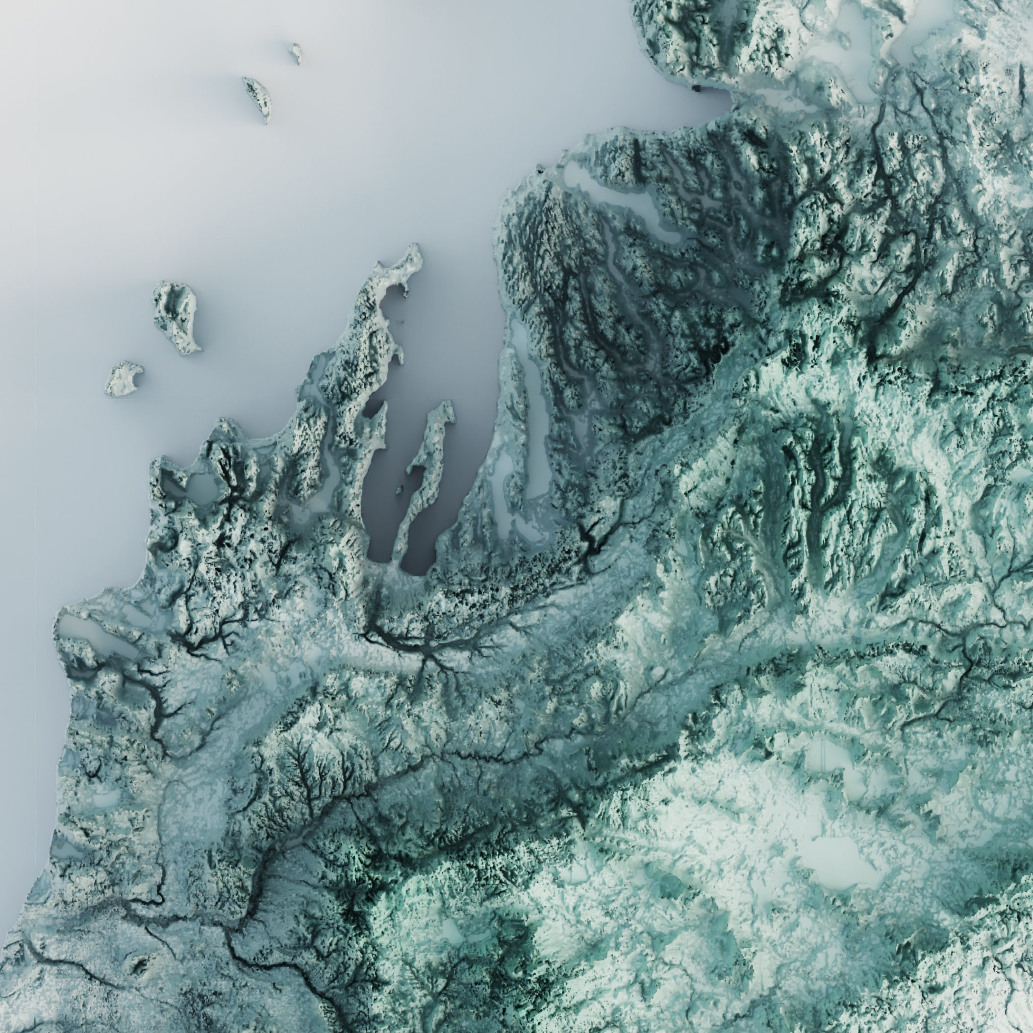 Prints Modern Michigan Relief Map Art & Collectibles etna.com.pe