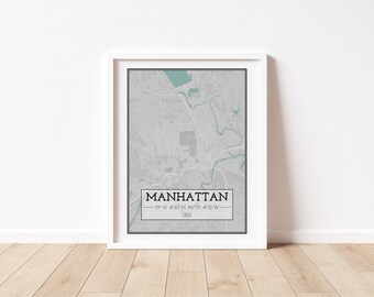 Street Map of Manhattan Print - Etsy