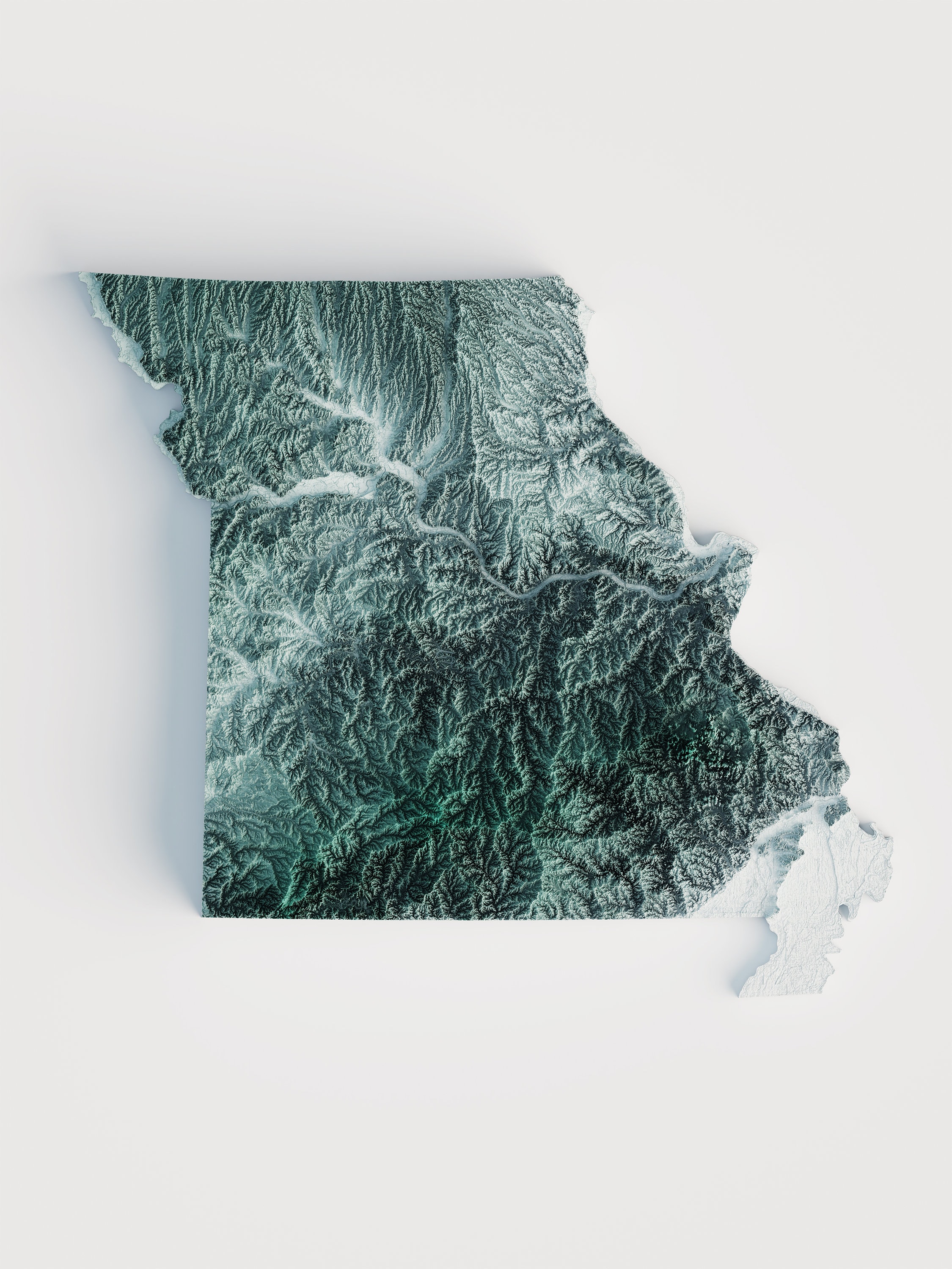 Modern Missouri Relief Map - Etsy