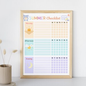 Summer Daily Checklist for Kids, Responsibility Chart, to Do List ...