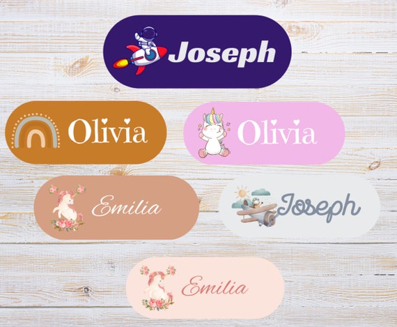 Printable Name Labels 54 Labels Children's Name Labels - Etsy