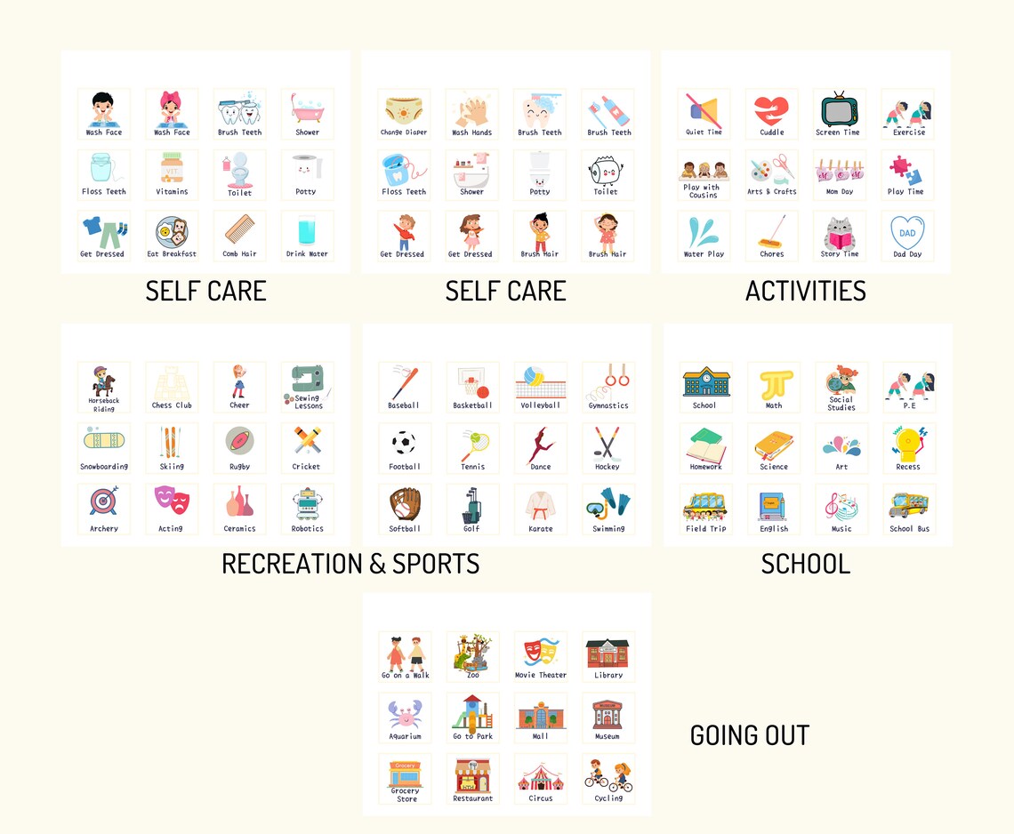 Daily Visual Routine Chart With Cards, Editable Kids Daily Rhythm Cards ...