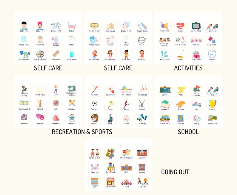 Daily Visual Routine Chart With Cards, Editable Kids Daily Rhythm Cards ...