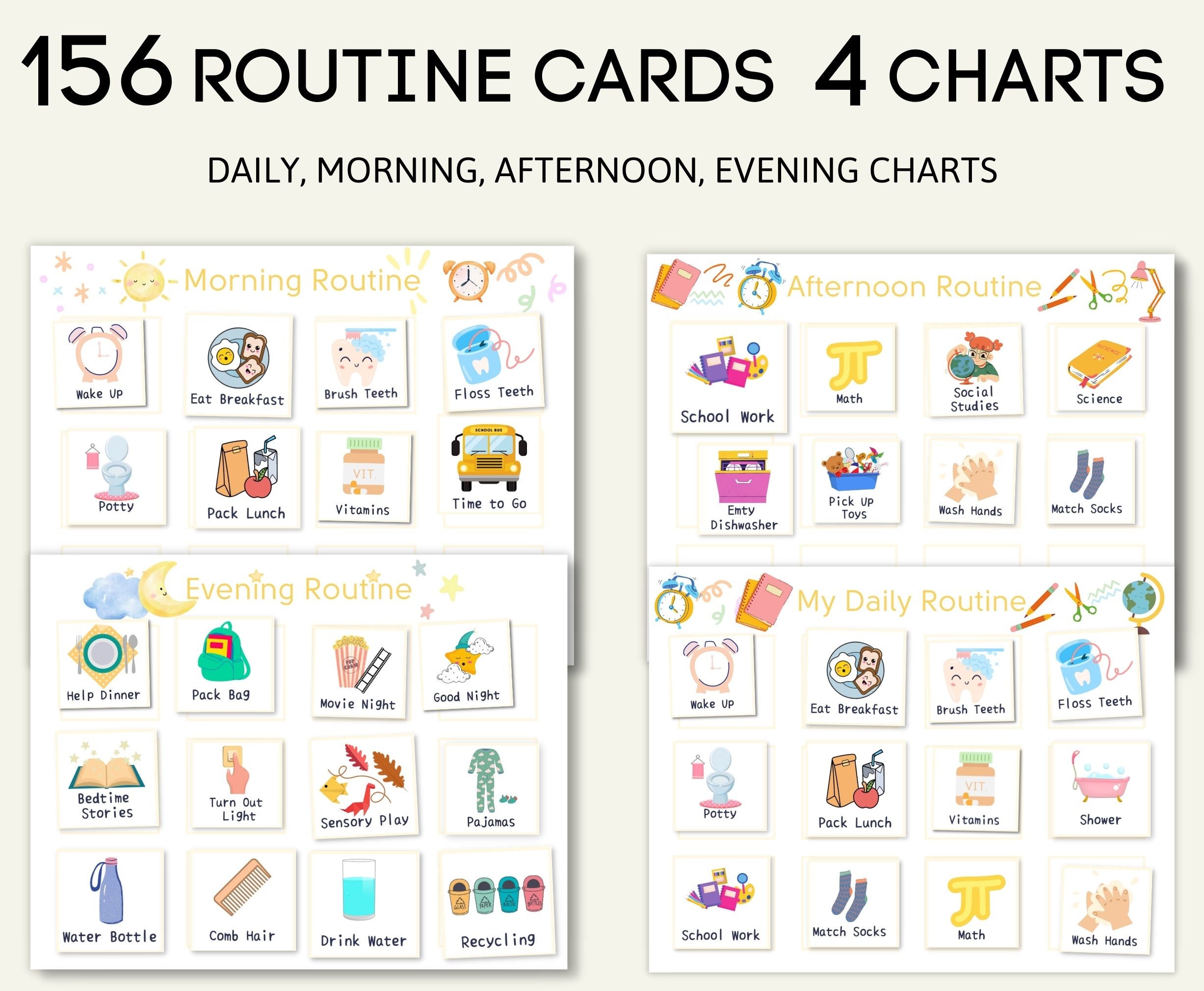 Kids Daily Routine Cards & Charts Toddler Routine Checklist - Etsy