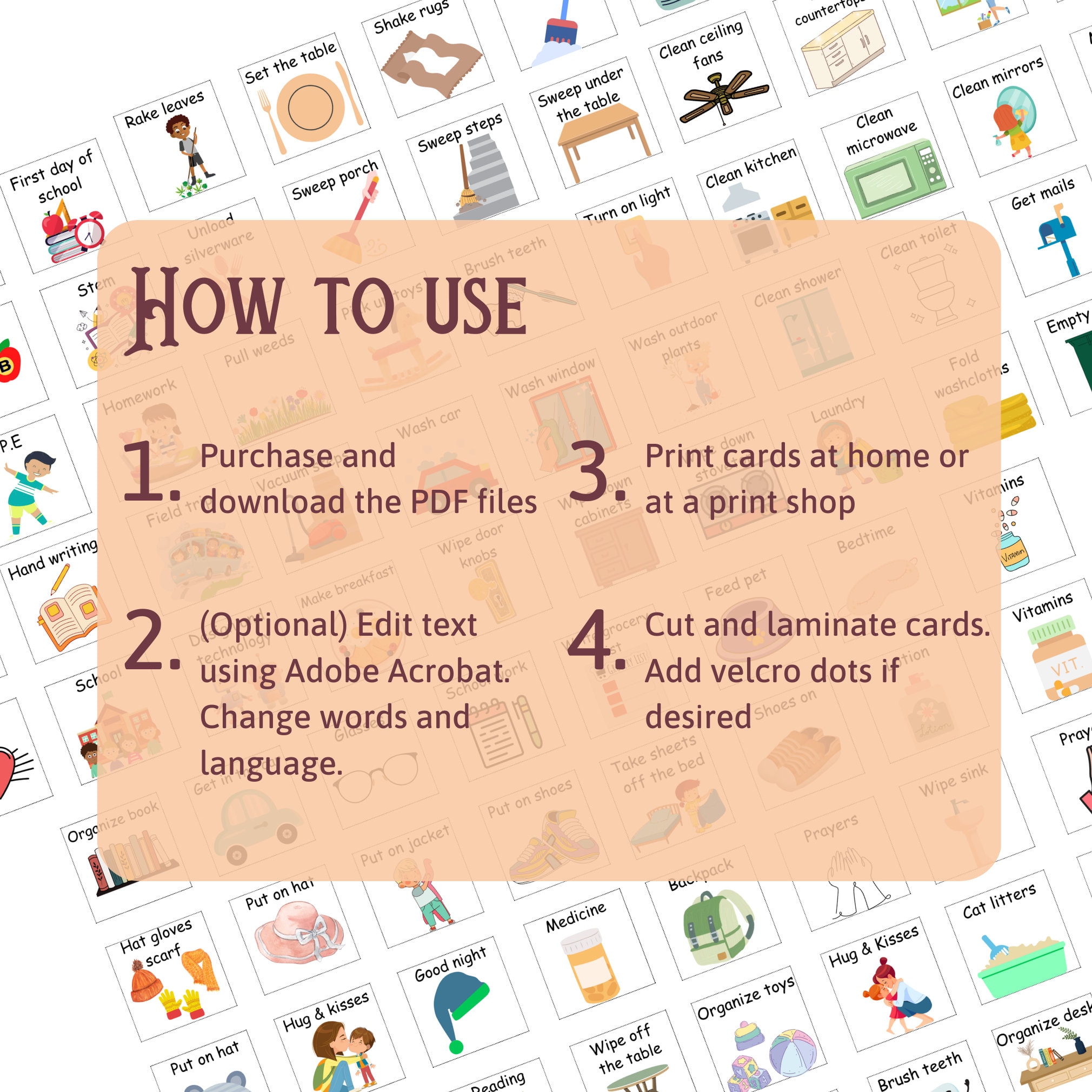 Printable Daily Routine Cards, Kids Daily Responsibilities EXPANSION ...