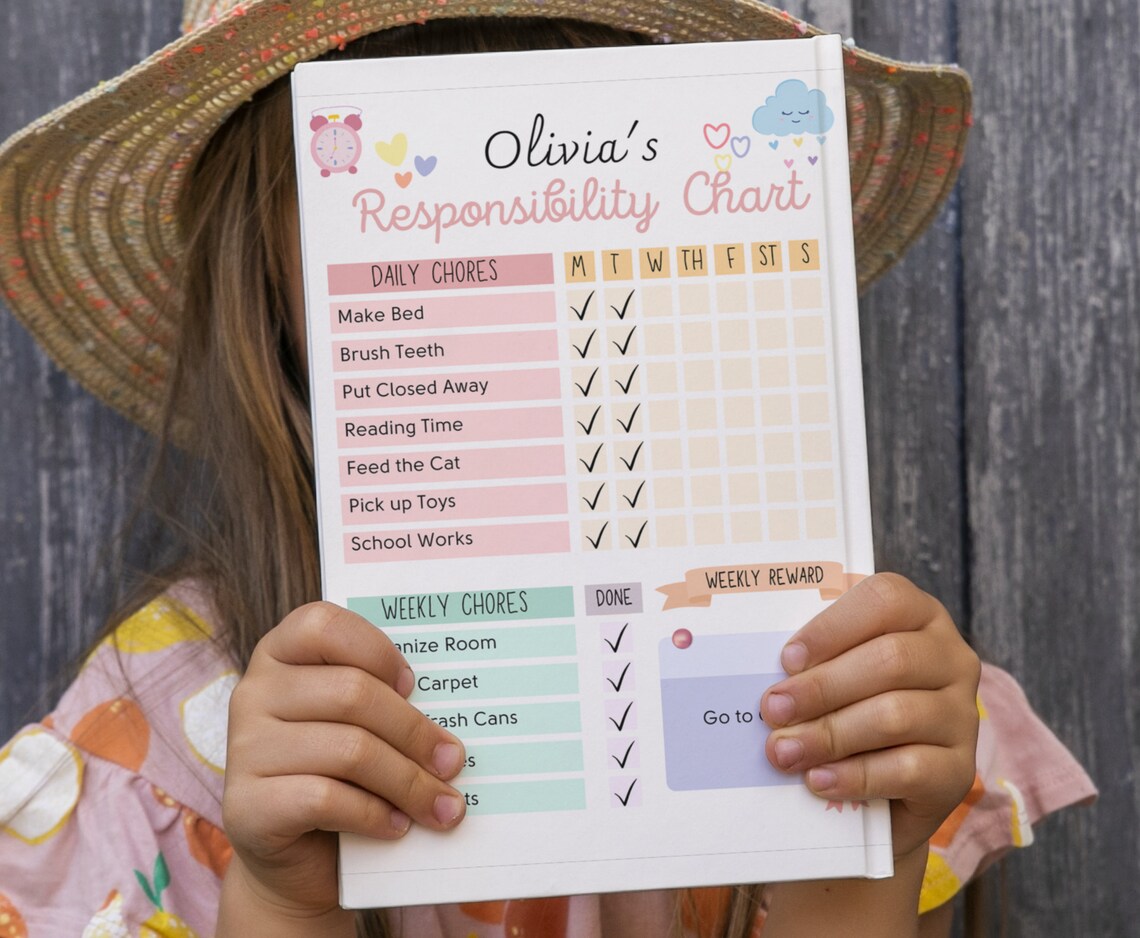Responsibility Chart Kids Daily School Checklist to Do List - Etsy