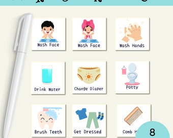 200 Daily Routine Cards, Editable Kids Daily Rhythm Cards, Toddler ...