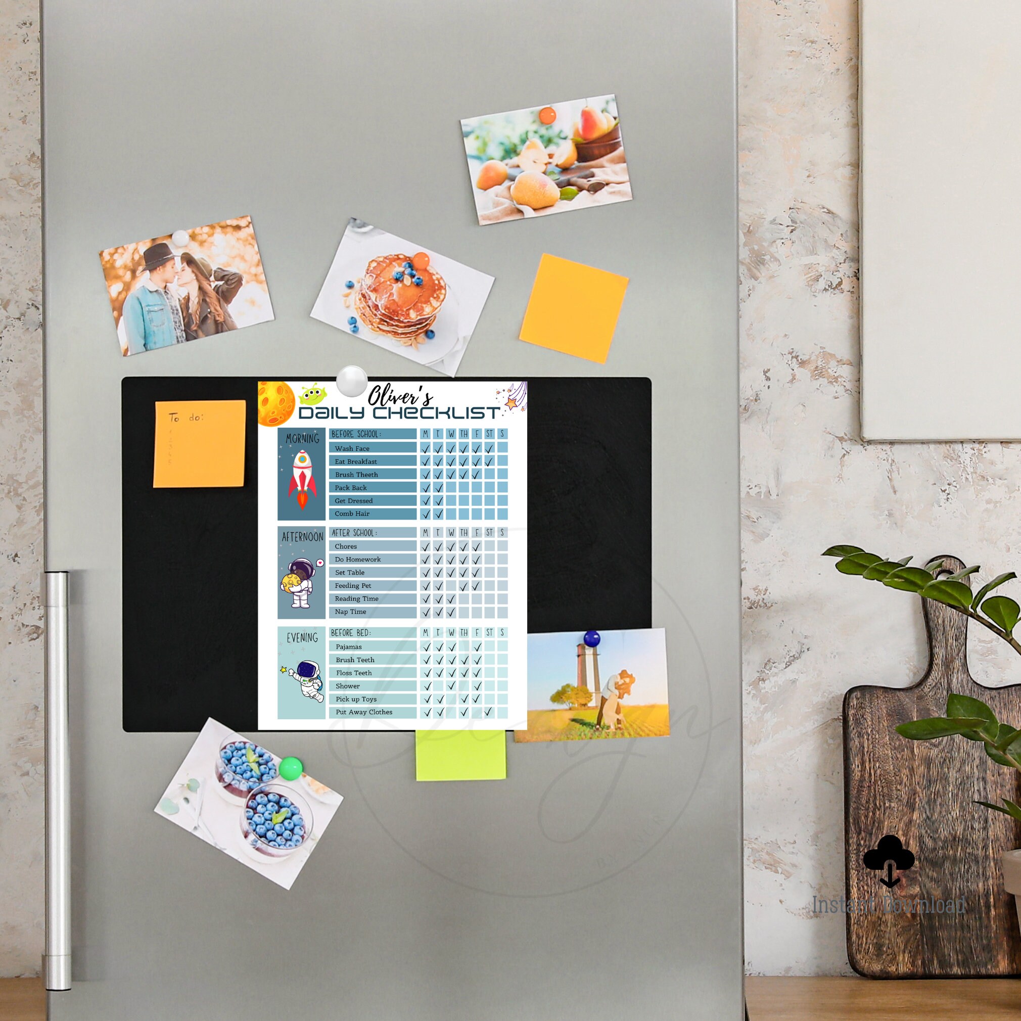 Kids Daily School Checklist, Responsibility Chart, to Do List, Editable ...