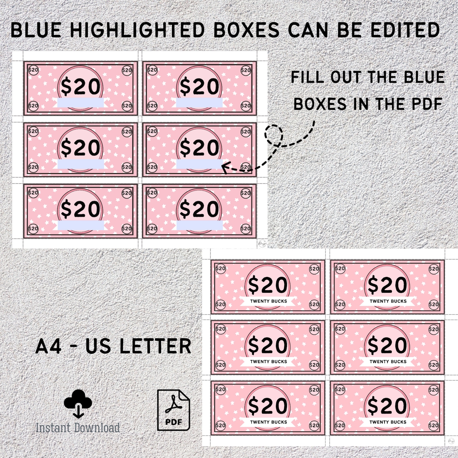 Editable Kids Reward Bucks, Printable, Mom Bucks, Kids Reward Coupons ...