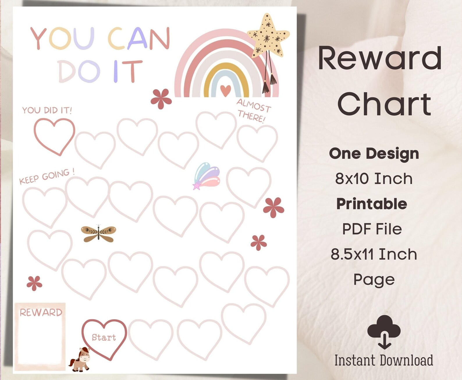 Rainbow Reward Chart | Printable Rainbow Behavior Chart | Daily Chore ...