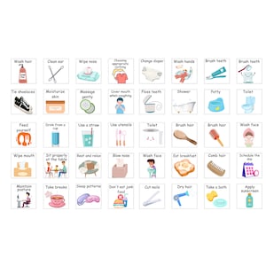 Kids Daily Self Care Cards, Printable Daily Routine, Visual Schedule ...