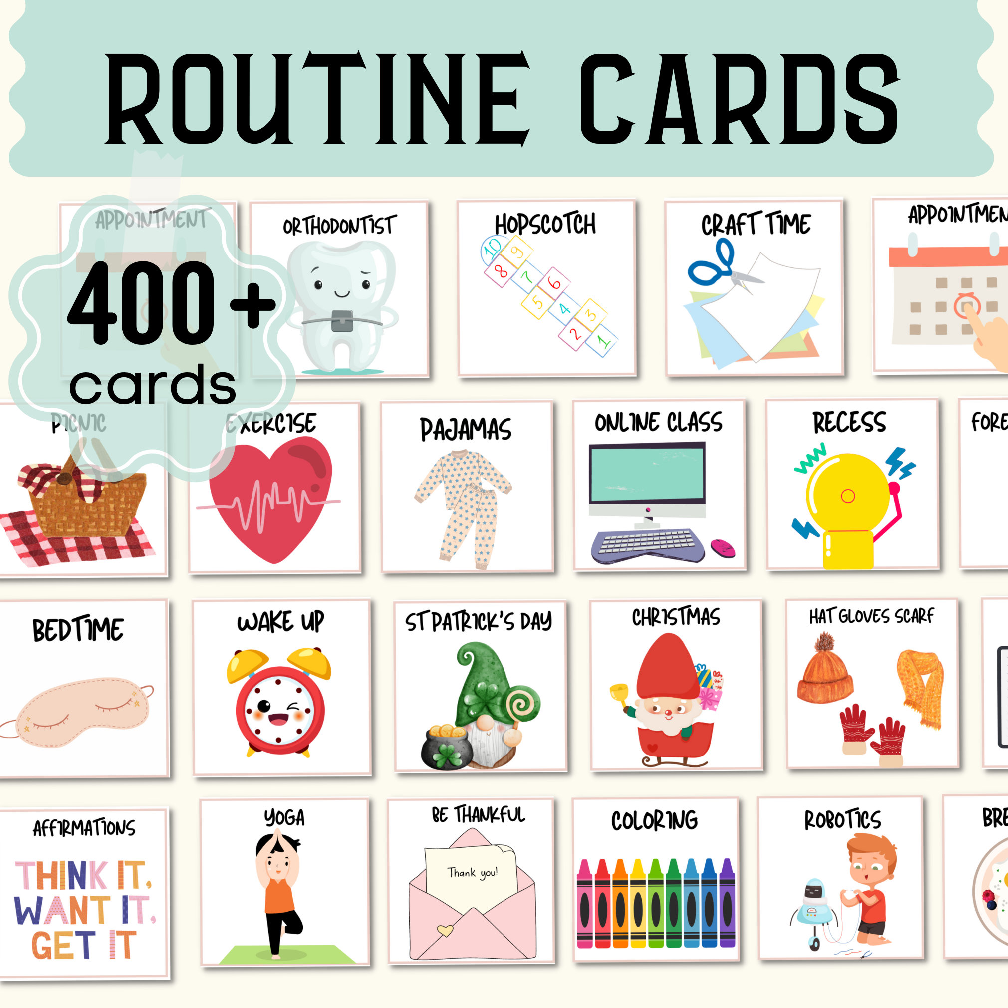 Routine Cards, Visual Schedule, Toddler Routine Cards, School and Chore ...