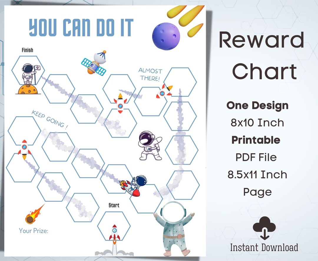 Space Reward Chart: Kids Chore Chart, Rocket Theme (printable PDF) - Etsy