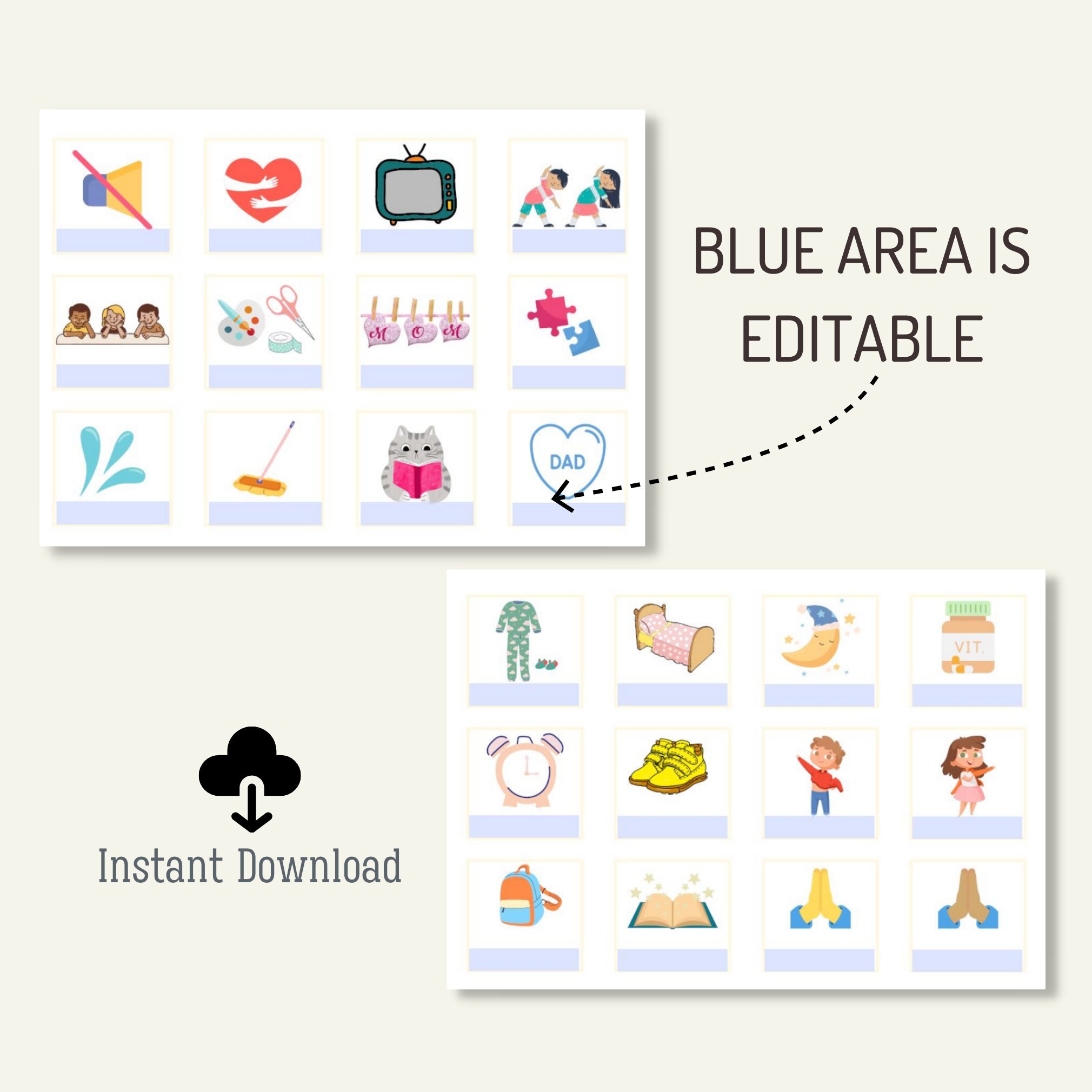 Kids Daily Routine Cards & Charts, Toddler Routine Checklist, Kids ...