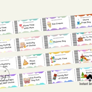 Printable Kids Reward Coupons, Editable Reward Coupons, Pre-filled ...