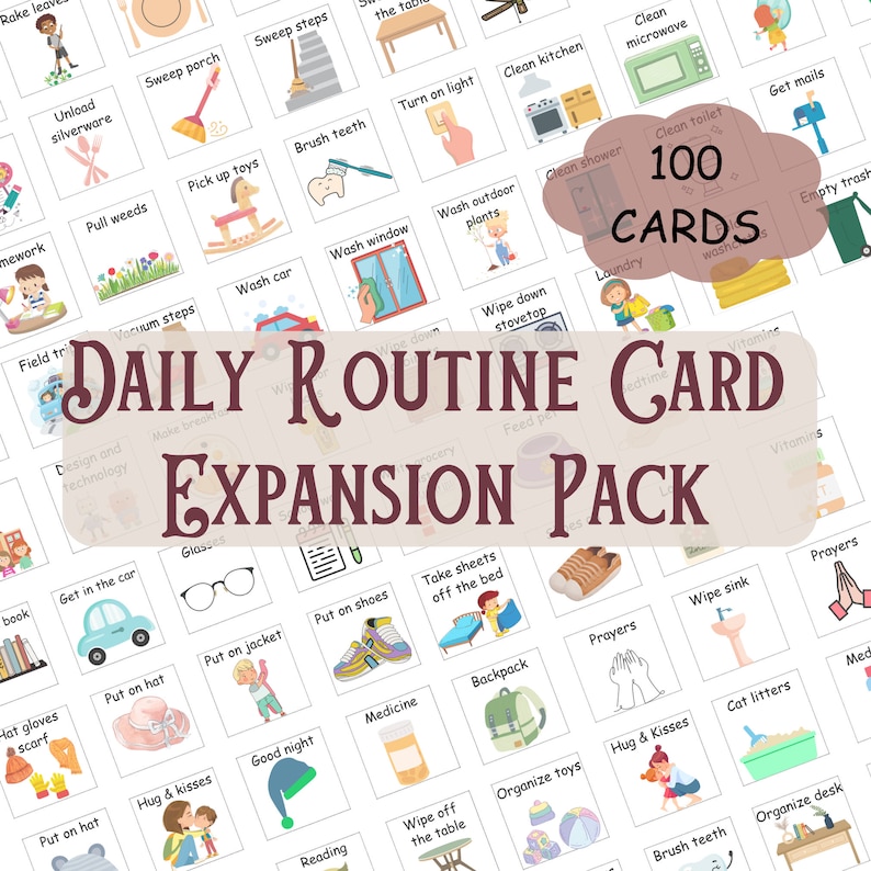 Printable Daily Routine Cards, Kids Daily Responsibilities EXPANSİON ...