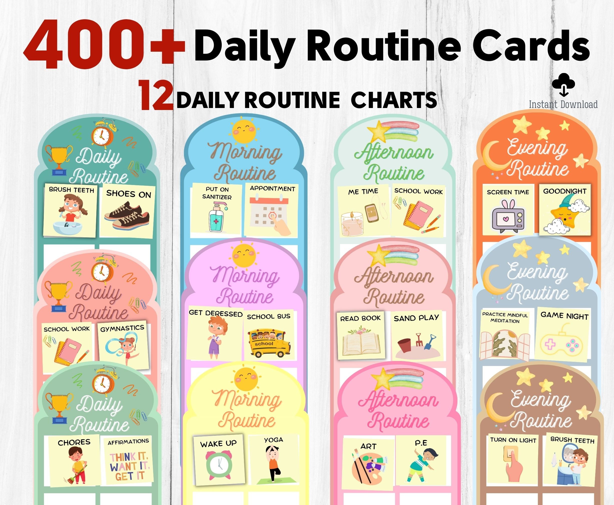 Daily Routine Cards Visual Schedule Printable Daily Routine - Etsy