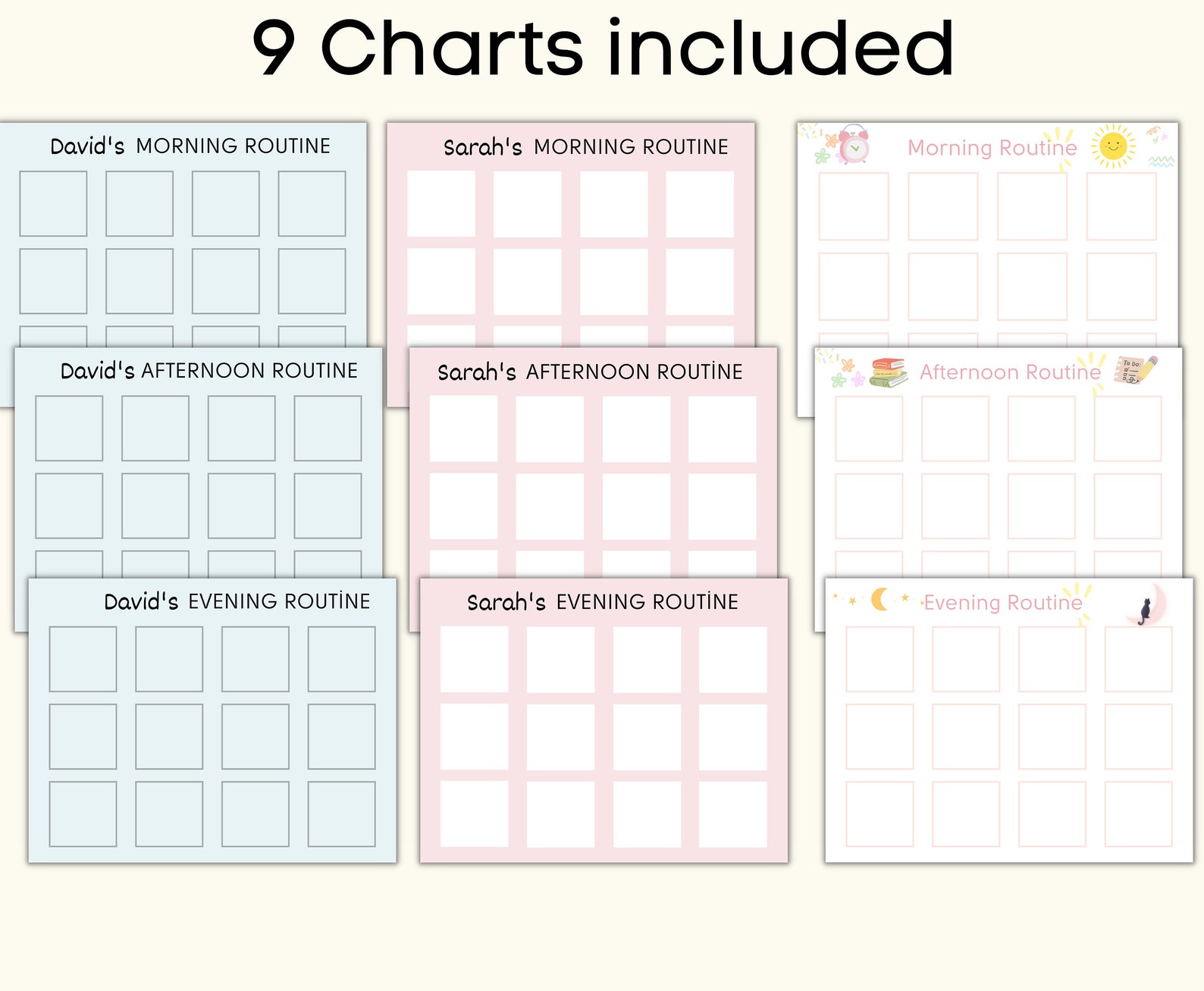 Daily Visual Routine Chart With Cards, Editable Kids Daily Rhythm Cards ...