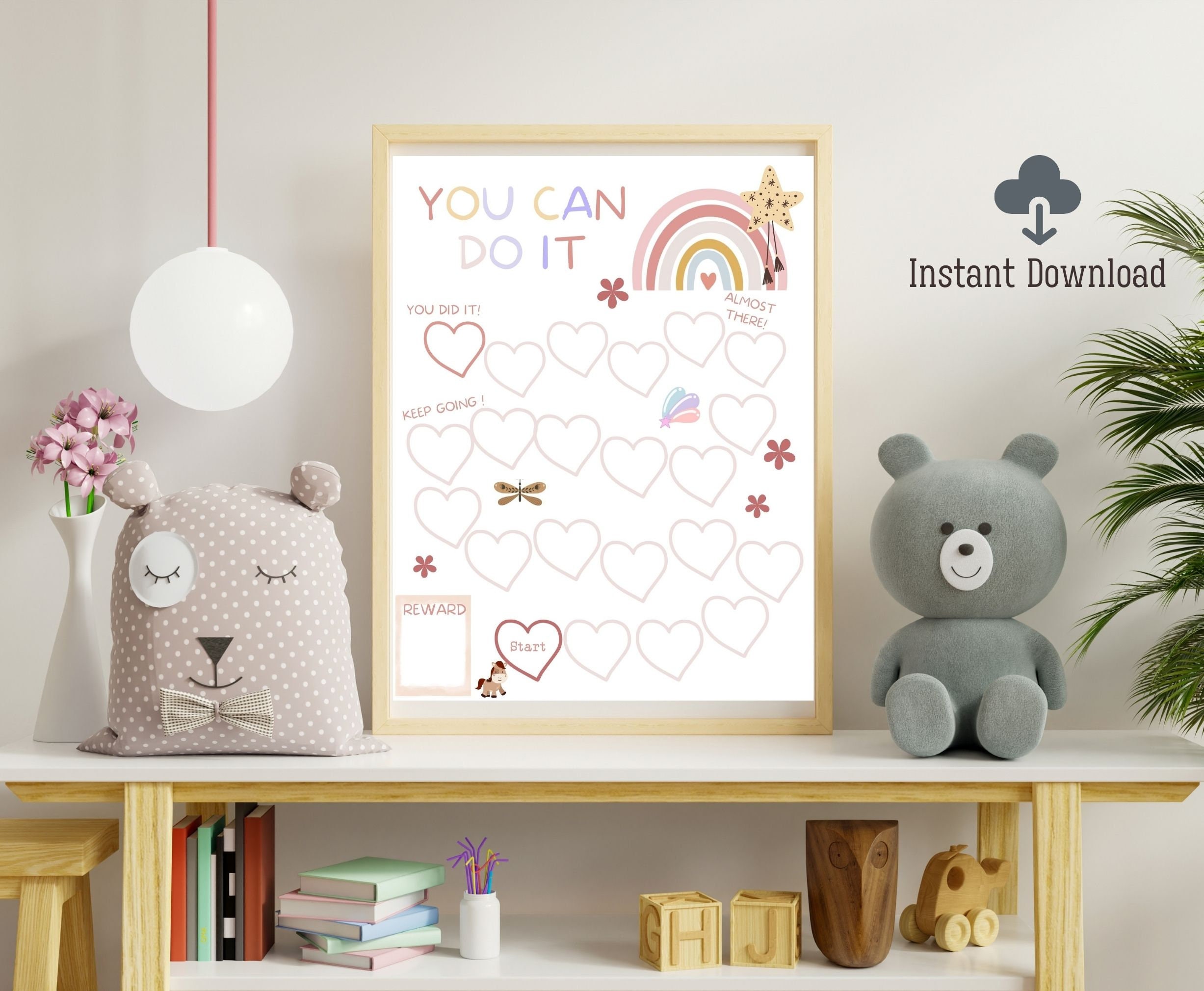 Rainbow Reward Chart Printable Rainbow Behavior Chart Daily Chore Chart ...