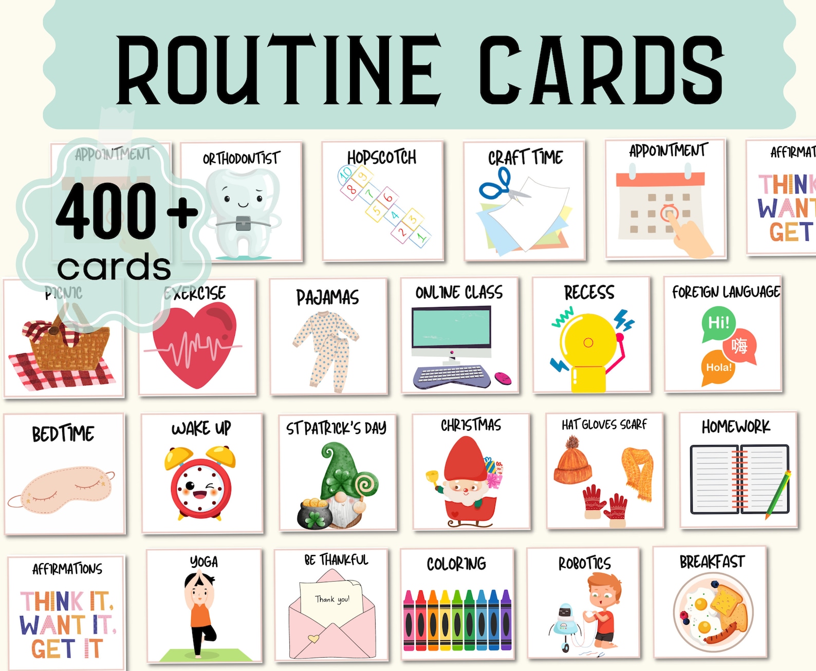 Routine Cards Visual Schedule Toddler Routine Cards School - Etsy