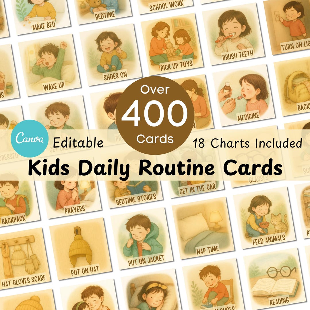 Daily Routine Cards, Visual Schedule, Toddler Routine Chart, Kids Daily ...